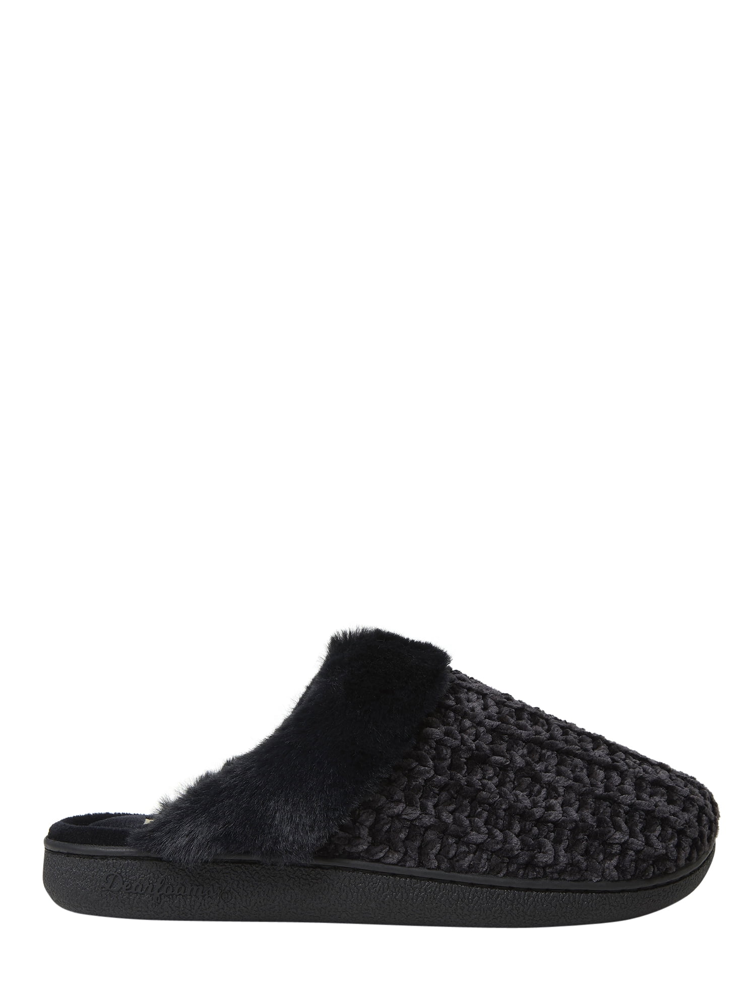 Dearfoams Womens Chenille Scuff with Pile Cuff Slippers - Walmart.com
