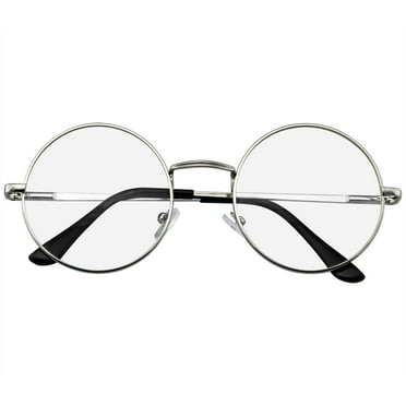 Women's Rimless Curved Metal Arms Round Clear Lens Oversize Eyeglasses ...