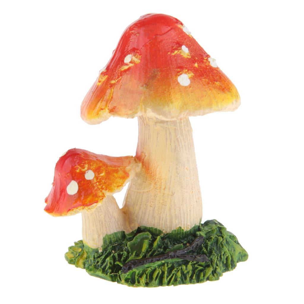 Miniature Mushroom Figurine,Fairy Garden Decoration,Terrarium ,Mushroom ...
