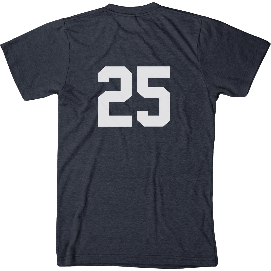Standard White Jersey Number 25 Men's Modern Fit T-Shirt - Walmart.com