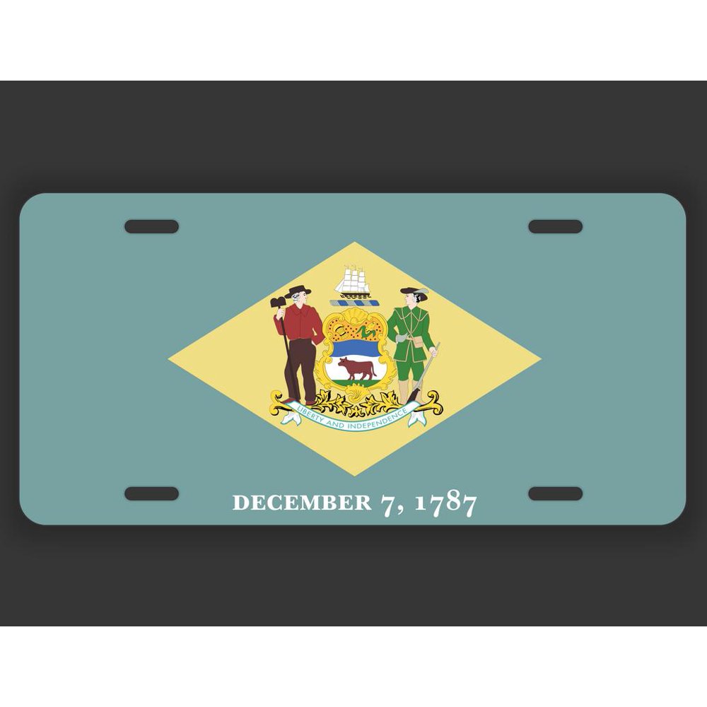 Delaware State Flag License Plate Tag Vanity Novelty Metal | UV Printed ...