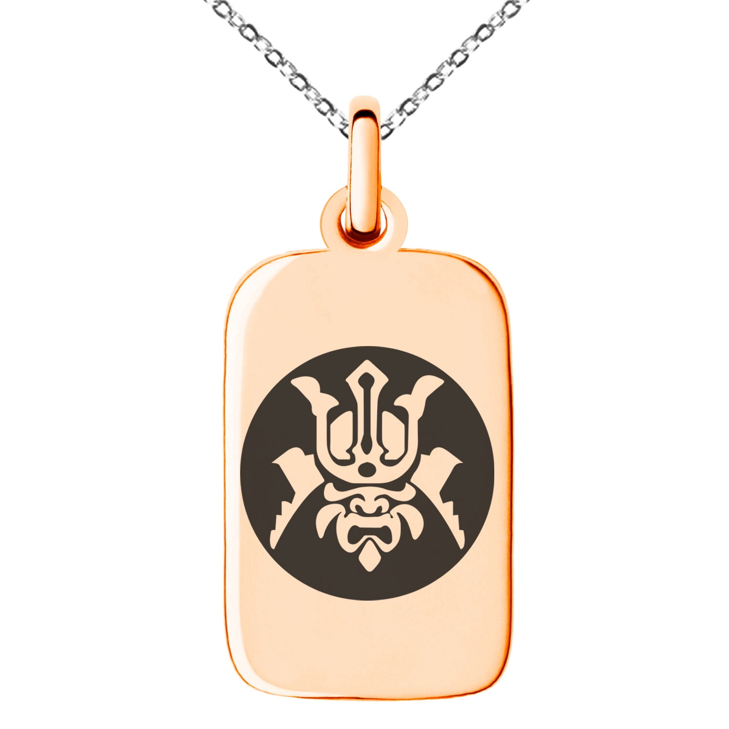 Stainless Steel Máscara Samurai Crest Engraved Small Rectangle Dog Tag ...