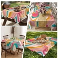 Abstract Art Colorful Waves Table Cloth 52x70in, Waterproof Rectangle ...