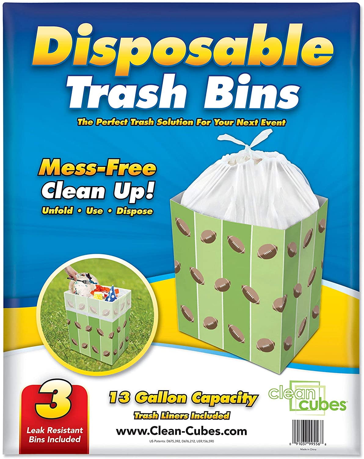 Clean Cubes 13 Gallon Disposable Sanitary Trash Cans & Recycling Bins ...