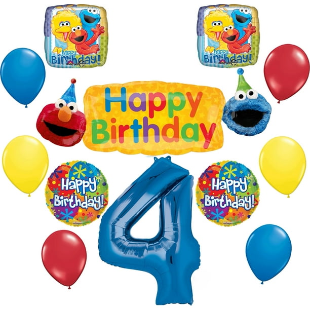 ELMO Sesame Street (12) Piece 1st Birthday PARTY Helium Mylar Foil ...