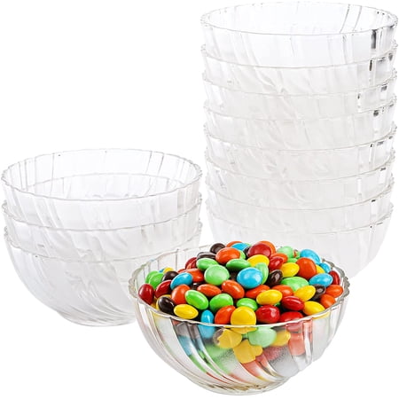 Dansefang1 12 Pack Glass Prep Bowls - 5 Inch 10 Ounce Mini Small Glass ...