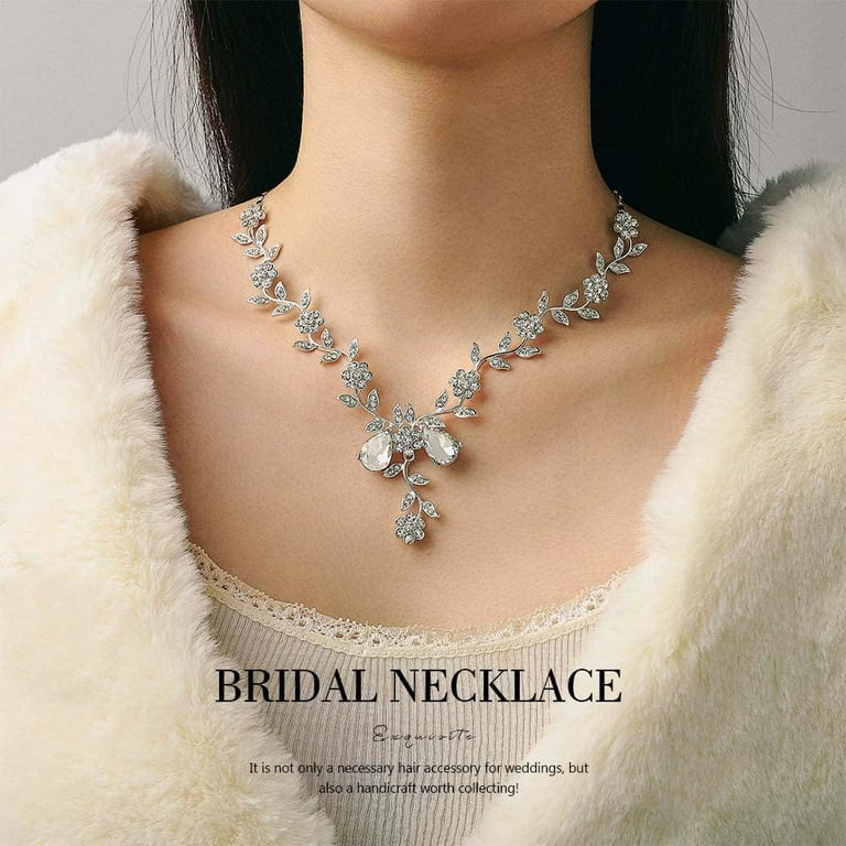 Silver bridal necklace store