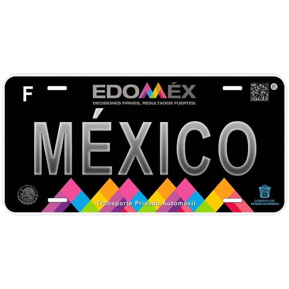 Black Edomex Mexico Novelty Car License Plate - Walmart.com