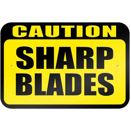 Caution Sharp Blades Sign - Walmart.com