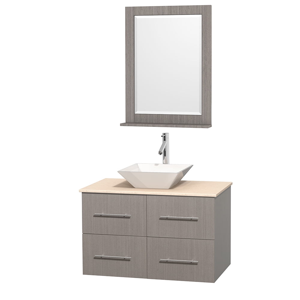 Wyndham Collection Centra 36 inch Single Bathroom Vanity in Gray Oak ...