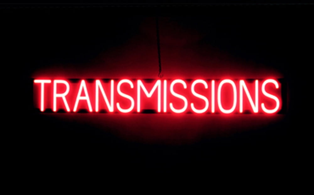 SpellBrite TRANSMISSIONS LED Sign for Business. 46.7" x 6.3" Red ...