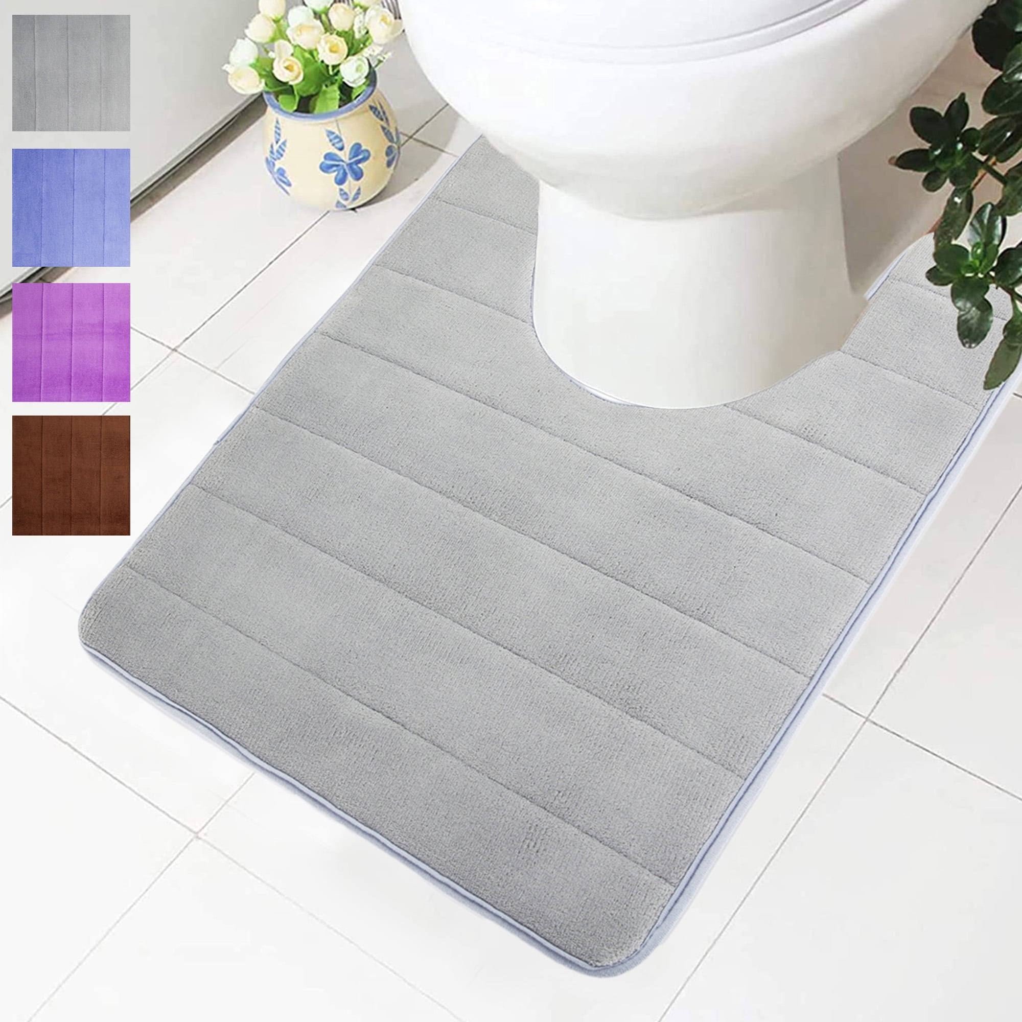 Memory Cotton Toilet Bath Mat U-Shaped Commode Contour Rug Absorption ...