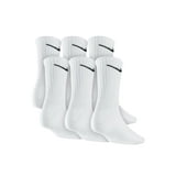 Nike Unisex Dri-FIT Crew Training Socks, 6-Pack, White, Moisture Wicking, Size 8-12 - Walmart.com