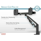 Novus CLU Plus X2 c HD Monitor Arm Set for 2 Screens, Easy Alignment, 3 ...
