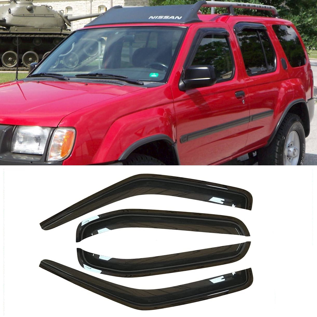 Deebior94719 Original Side Window Wind Deflector,4pc Outside Mount ...