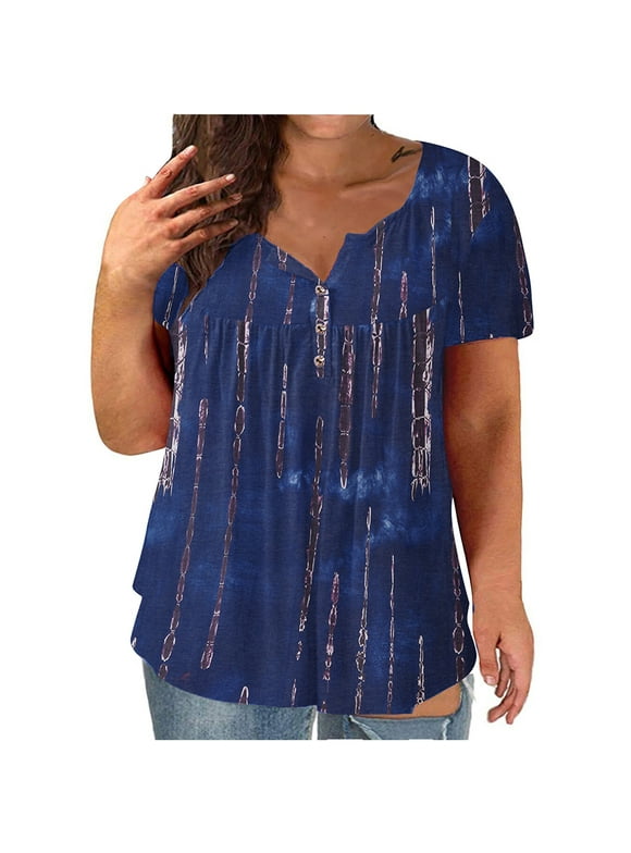 Plus Size V Neck Tops