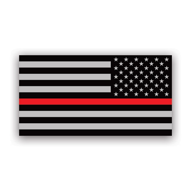 Reverse Thin Red Line Subdued American Flag Sticker Decal - Self ...