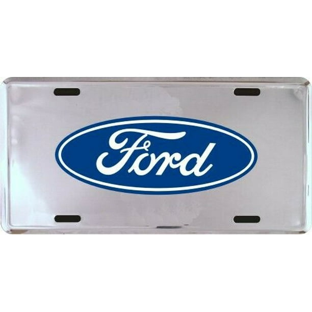 FORD SILVER EMBOSSED METAL LICENSE PLATE OFFICIALLY LICENSED - Walmart.com