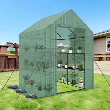 Quictent 20x10x6.6 FT Walk-in Greenhouse, Heavy Duty w/ Reinforced PE Cover, Green - Walmart.com
