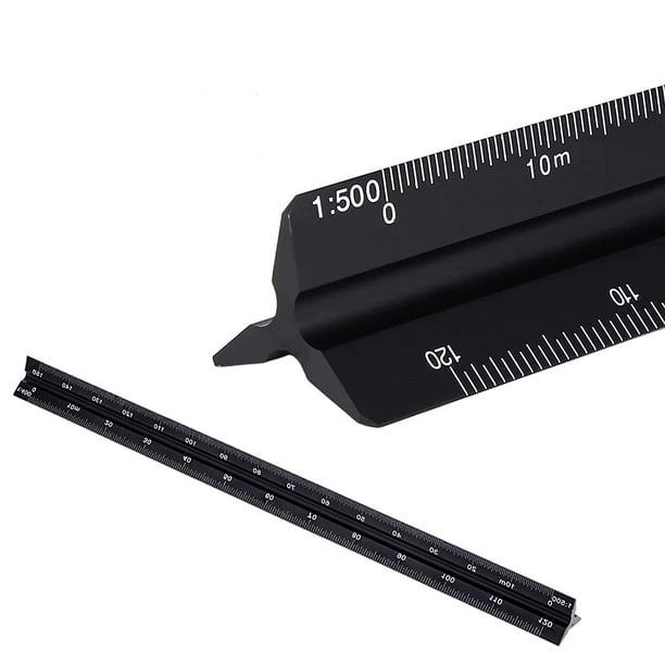 Escala triangular, regla de aluminio de 30 cm, regla para arquitectos ...