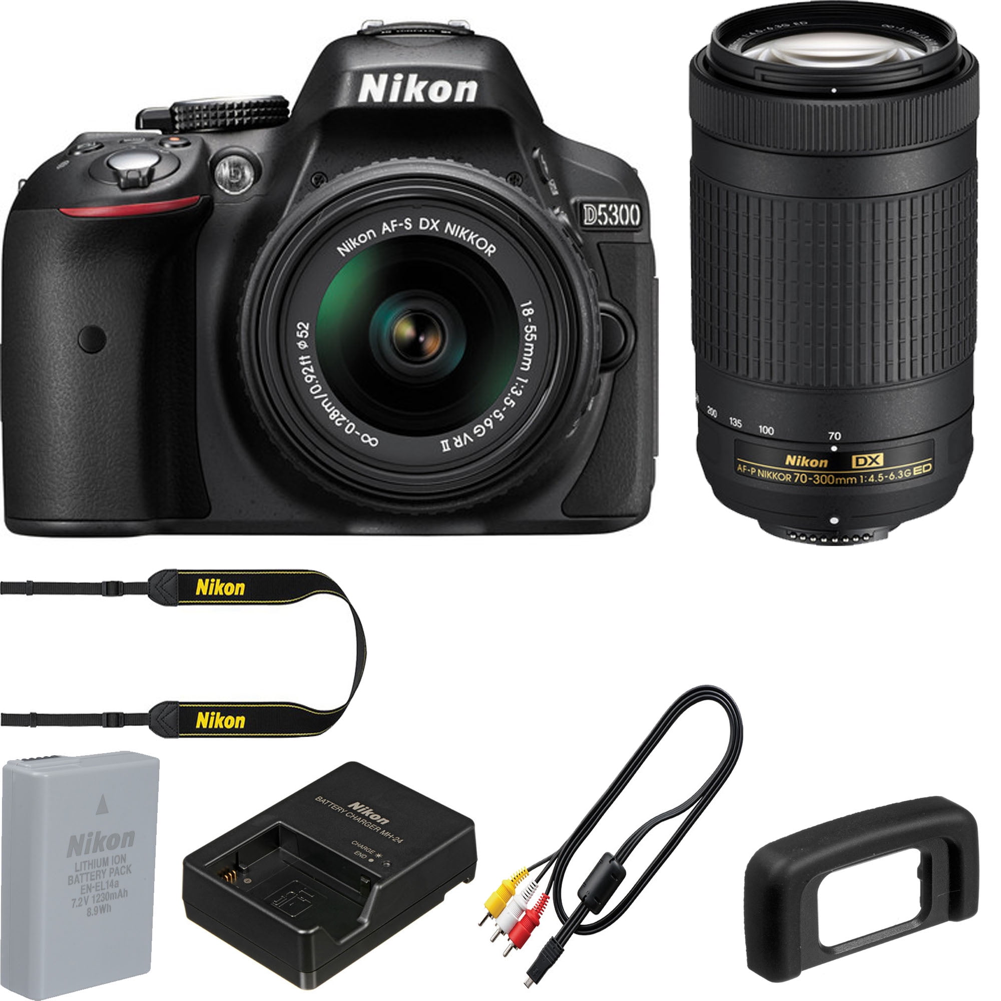 Nikon D5300 DSLR Camera with 18-55mm and 70-300mm Lenses | Walmart Canada