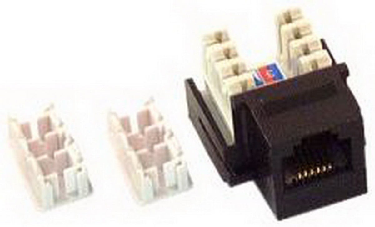 IEC RJ1106F-MTBK110 RJ11 6 Position Keystone Connector Female Black ...