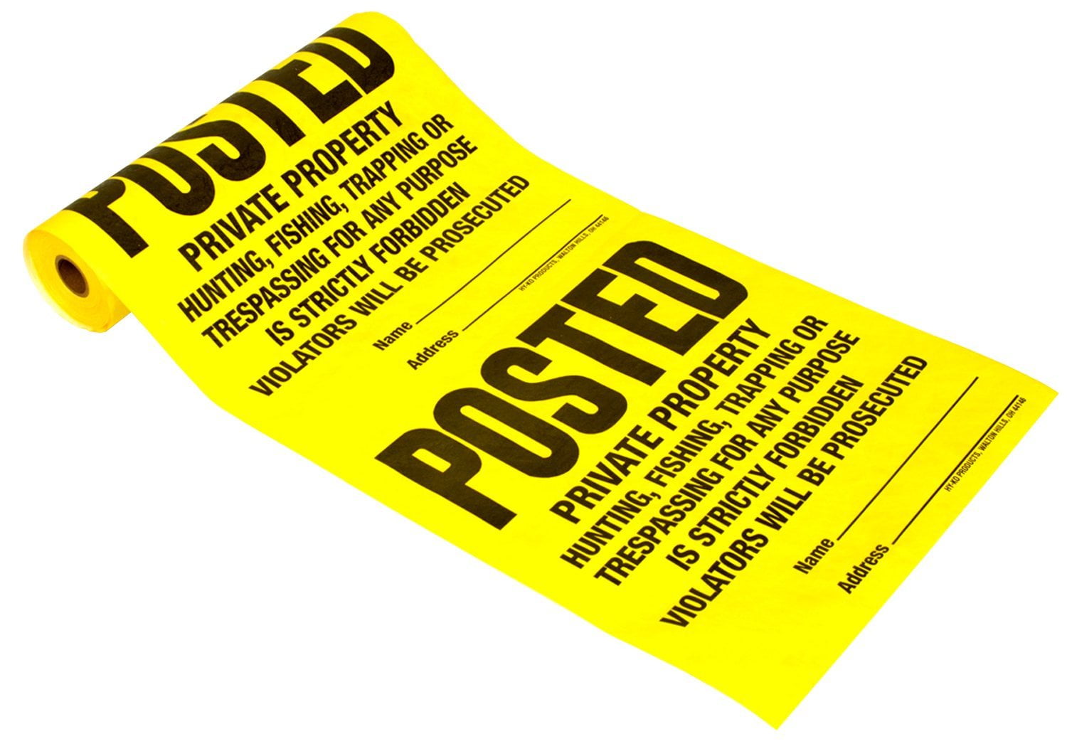 Hy-Ko Products TSR-100 Posted Private Property Tyvek Sign Roll 11" x 11 ...