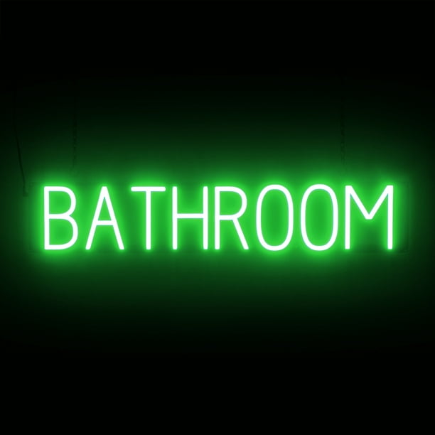 SpellBrite Neon-LED BATHROOM Sign With Dimming Capability. LED Bathroom ...