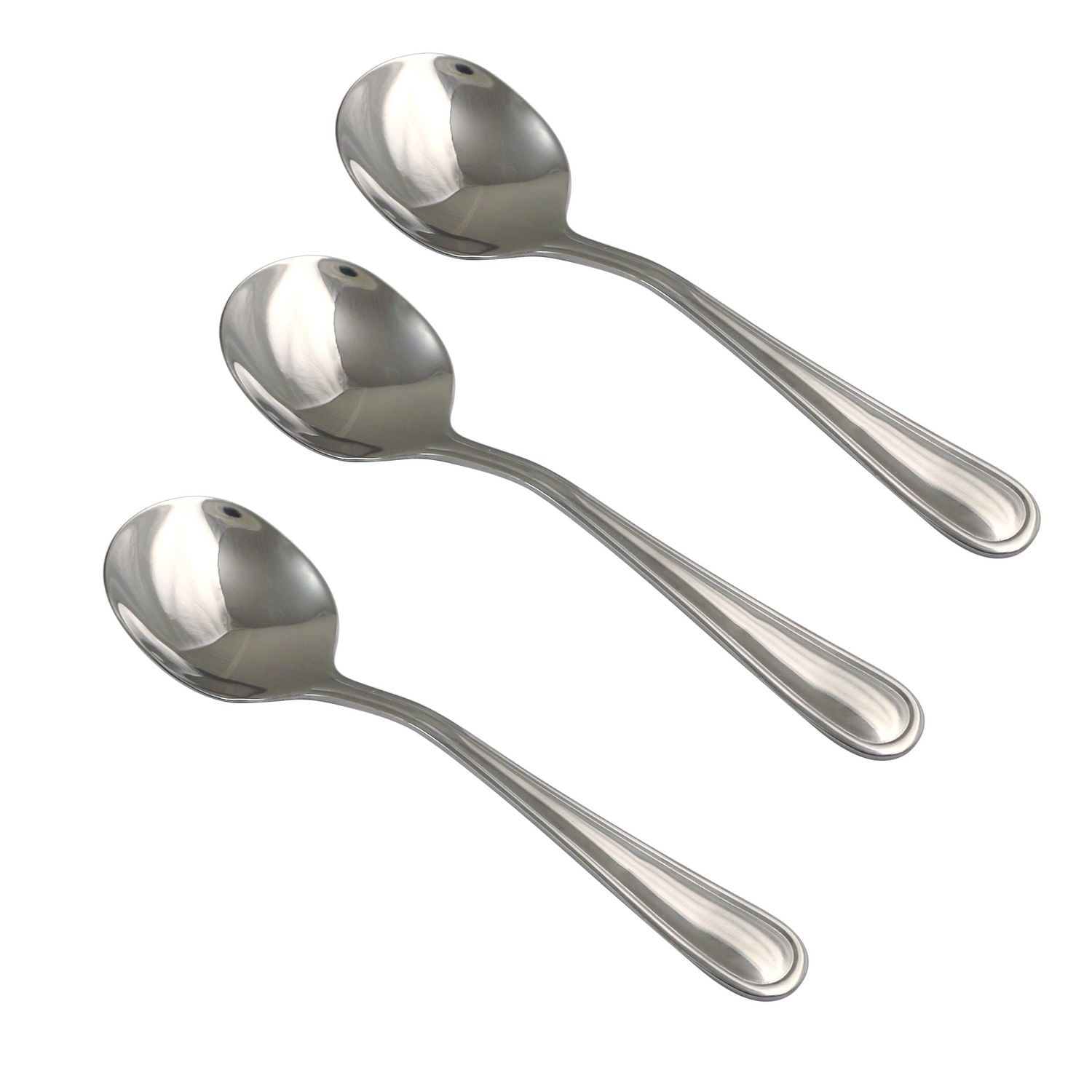 Mainstays Fleetline 3 Piece Stainless Steel Soup Spoon , Silver, MS ...