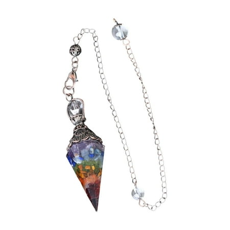 Crystal Pendulum Natural Stone Pendulums Necklace Pendant for Dowsing ...