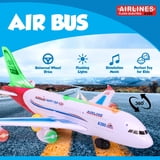 PLAYEE Kids Airplane Toy, Bump and Go, LED Lights, Sounds, Durable ...