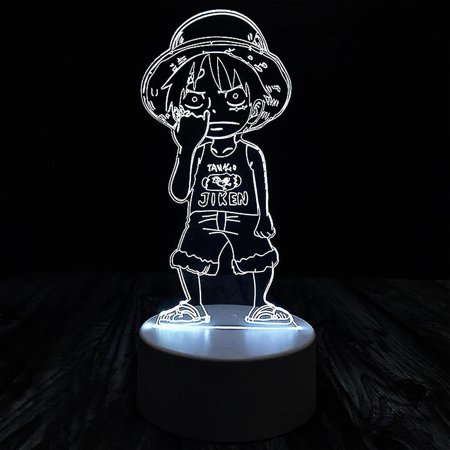 One Piece Child Luffy Kids Bedroom Anime Nightlight Table Lamp 3d Led ...