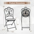 Costway Set of 2 Mosaic Chairs for Patio with Decorative Backrest Heavy ...