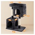 HHBEAUTY 33.5in Cat Tree, Small Kittens Tower w/Large Perch&2 Cozy ...