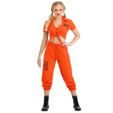 Boo! Inc. Intimate Inmate Women's Halloween Costume Orange Black ...