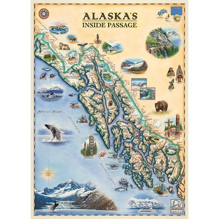 Xplorer Maps Alaska Inside Passage Map 1000 Piece Jigsaw Puzzle ...