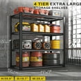 REIBII 2200LBS Steel Shelf Garage Shelving Units, Heavy Duty 4-Tier ...