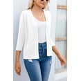 HOWCOME Women's Short BOLERO 3/4 Sleeve Open Front Cropped Cardigan ...