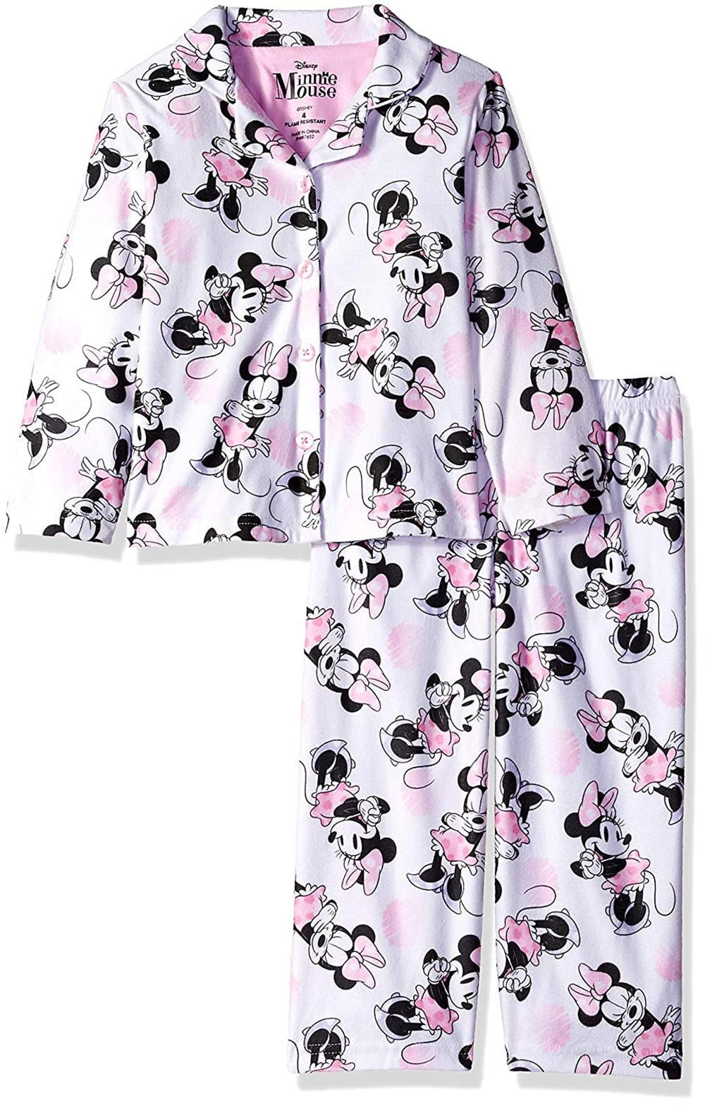 Disney Girls 4-10 Minnie Mouse Coat Pajama Set (Pink 4) - Walmart.com