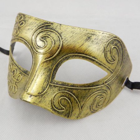 Men's Retro Greco-Roman Gladiator Masquerade Masks Vintage Golden ...