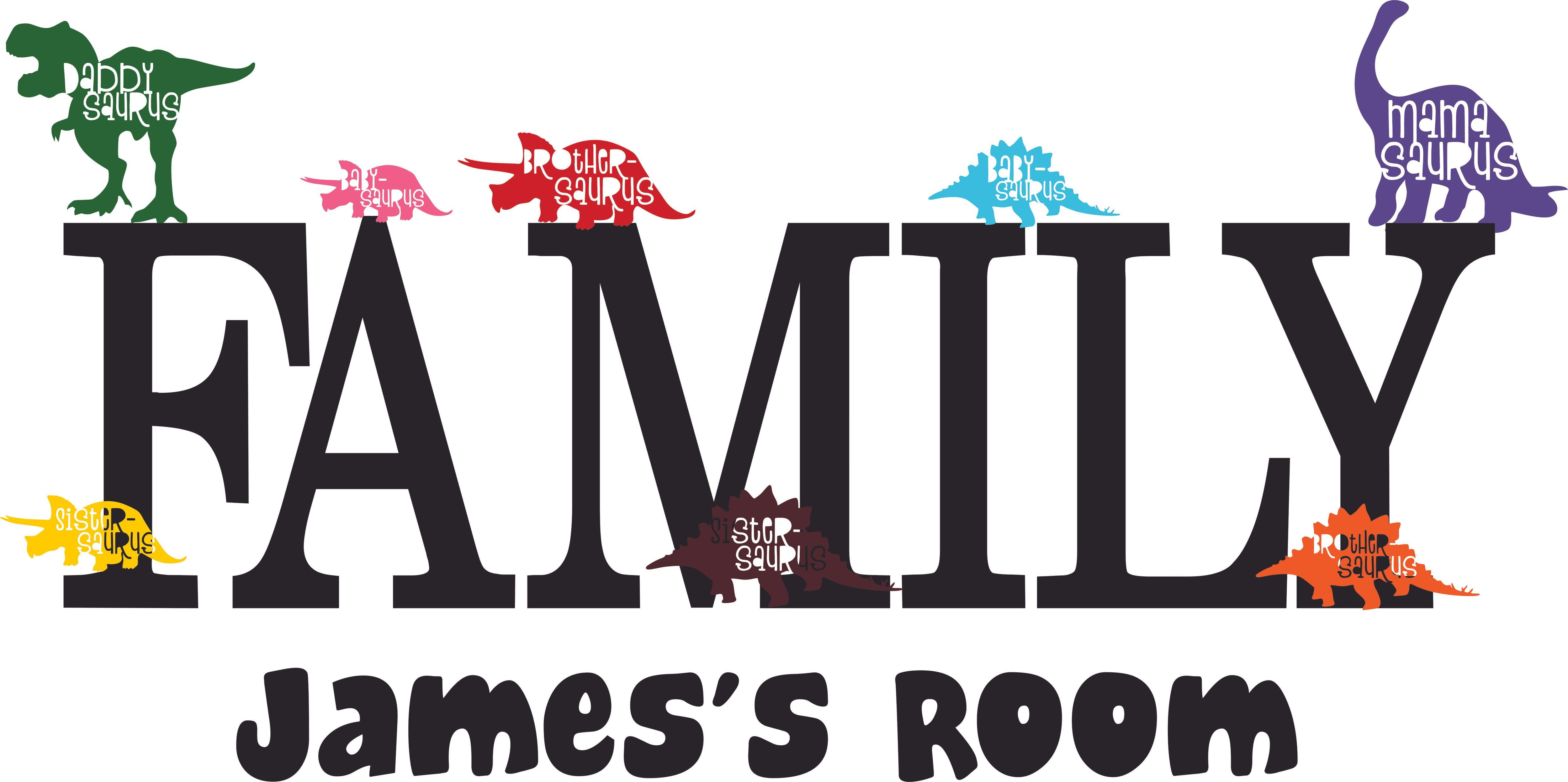 Mamasaurus Daddysaurus Dinosaur Family Customized Wall Decal - Custom ...