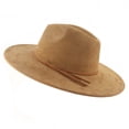 Braided Suede Strap Flat Wide Brim Felt Hat, Vintage Casual Dress ...