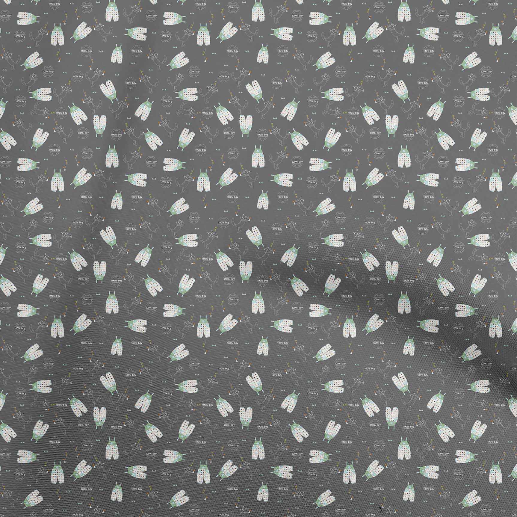 oneOone Silk Tabby Gray Fabric Kids Cloth Sewing Material Print Fabric ...