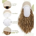 Newsboy Cap with Wavy Curly Hair Extensions for Women Hat Attached ...