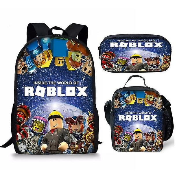 3d Roblox Student Bag Lunch Bag Pencil Bag Roblox Backpack Three-piece ...