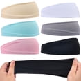 6Pcs 6 Colors Cloth Wide Headband for Sports Soft and Stretchy Sweat ...