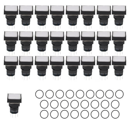 25 Pcs Industrial Push Button Switch Self Locking Push Button Switch ...