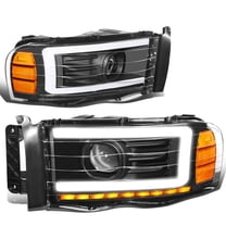 DNA Motoring For 02-05 Dodge Ram LED DRL Black Sequential Turn Signal ...