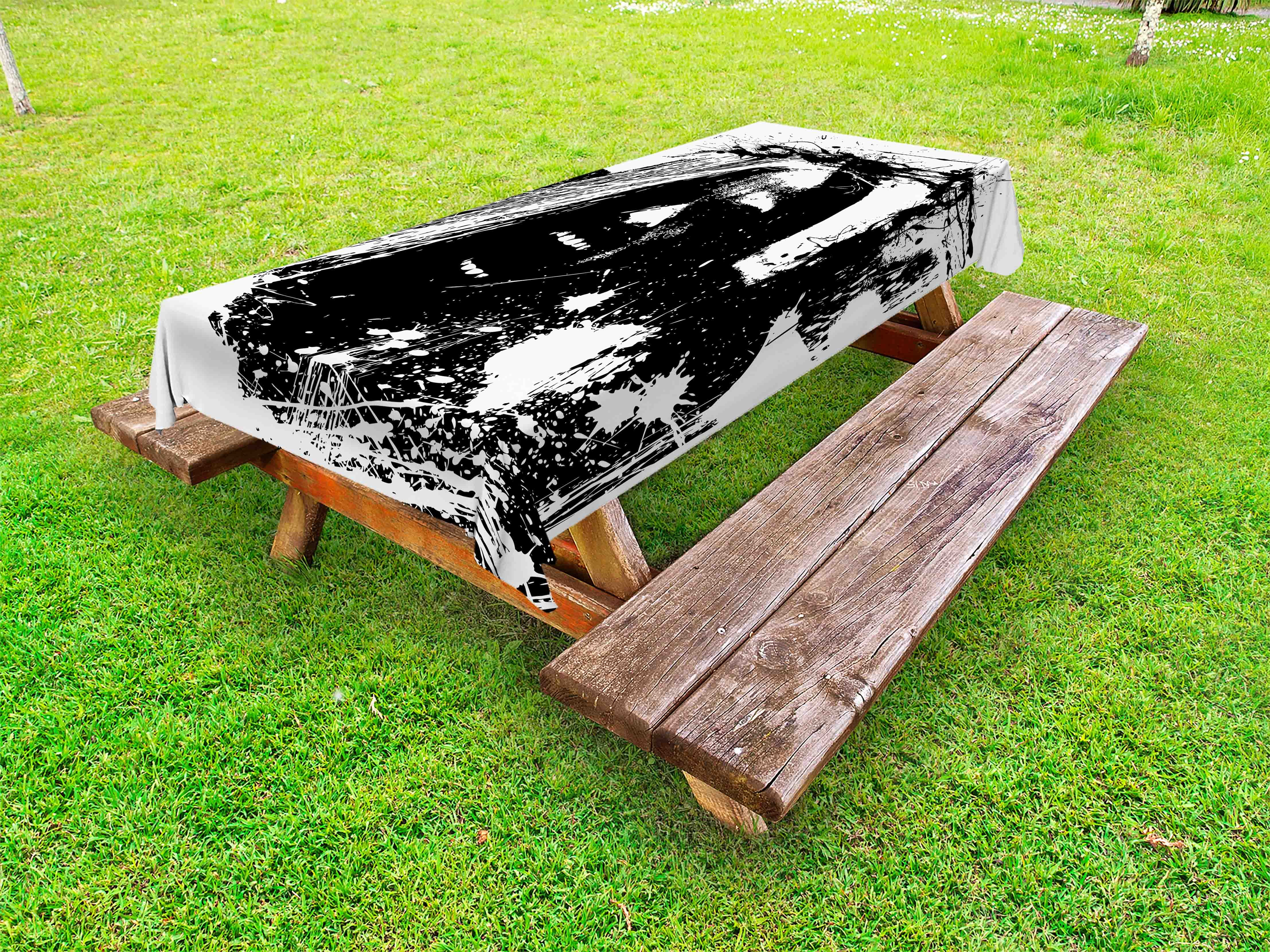 Zombie Outdoor Tablecloth, Artistic Horror Sketch of a Crazy Man in ...