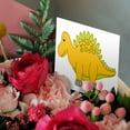 3drose, Yellow and Green Dinosaur Illustration, 6 Greeting Cards with ...